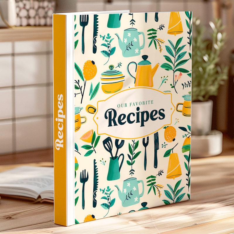Recipe Book Cover Template - Etsy
