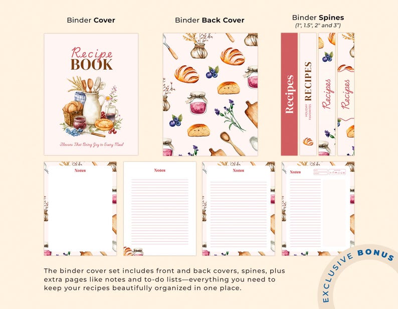 Vintage Farmhouse Recipe & Binder Kit: Editable Canva Templates ...