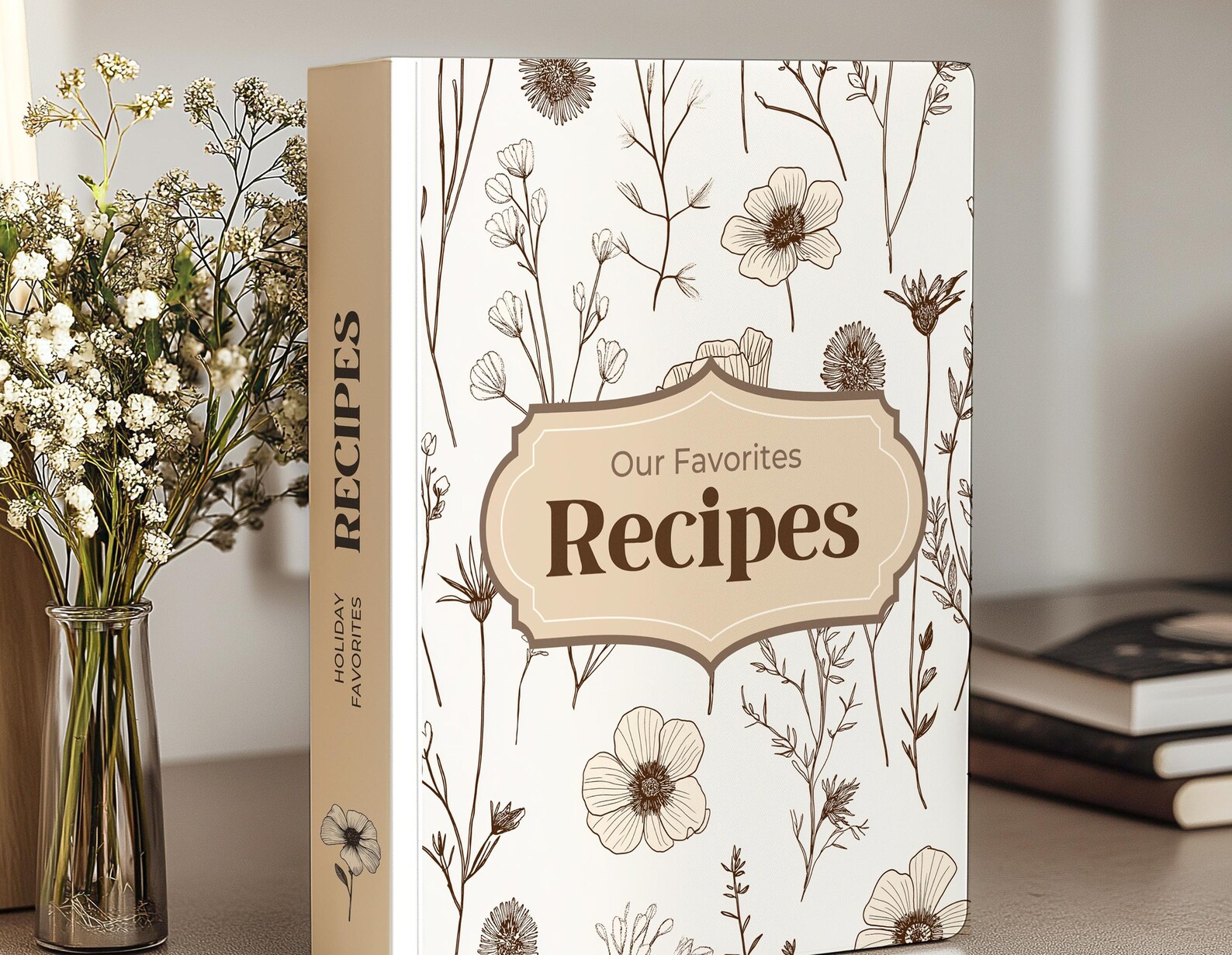 Elegant Recipe Binder Cover | Recipe Book Cover, Family Cookbook Binder ...