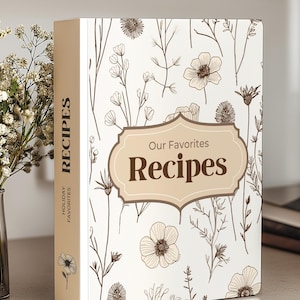 Elegant Recipe Binder Cover | Recipe Book Cover, Family Cookbook Binder ...
