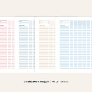 Gradebook Pages Minimal, for All Subjects, Classes, Grading Periods ...