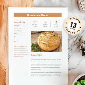 Editable Recipe With MS Word and Google Docs Recipe Template, Printable ...