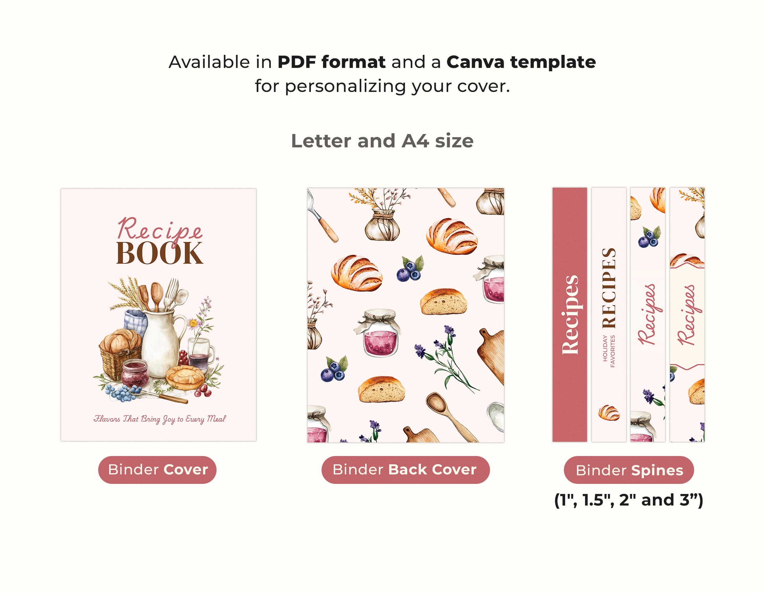 Vintage Farmhouse Recipe Binder Cover: Editable Canva Template & PDF ...