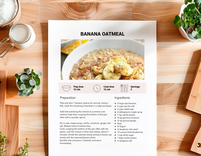 Editable Recipe Template: Printable Recipe Book Page With MS Word ...