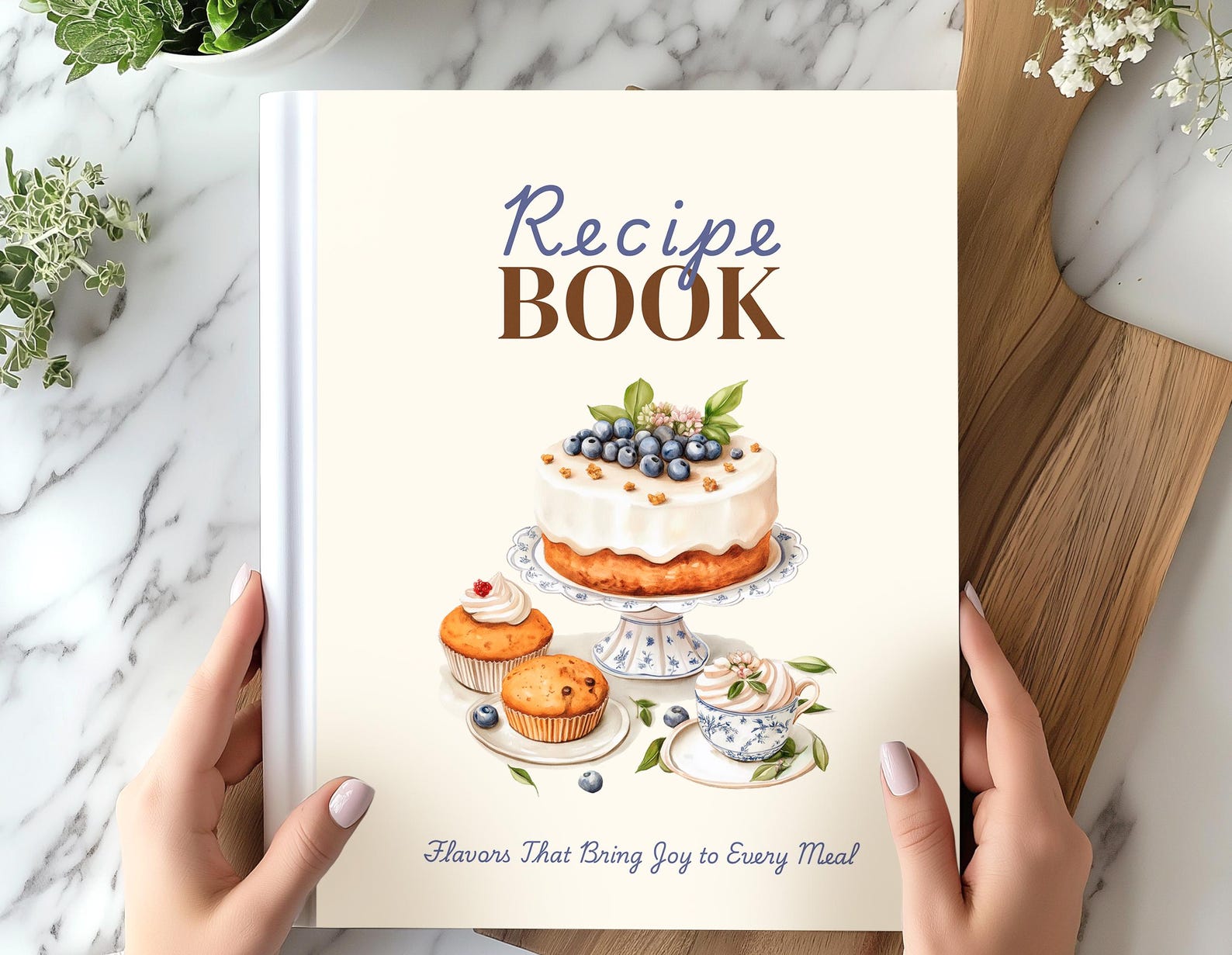 Vintage Farmhouse Cake Recipe Binder Cover: Editable Canva Template ...