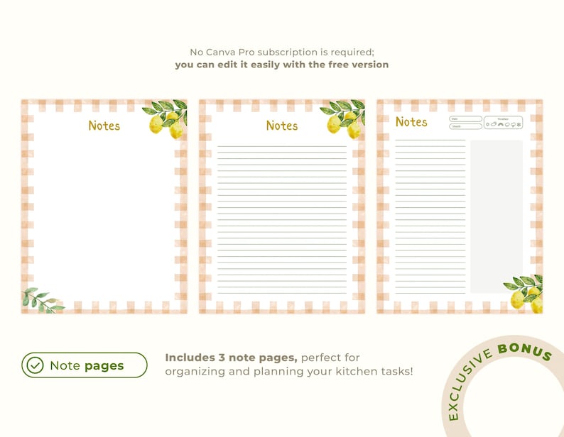 Vintage Farmhouse Recipe Template: Editable Canva Cookbook Pages ...