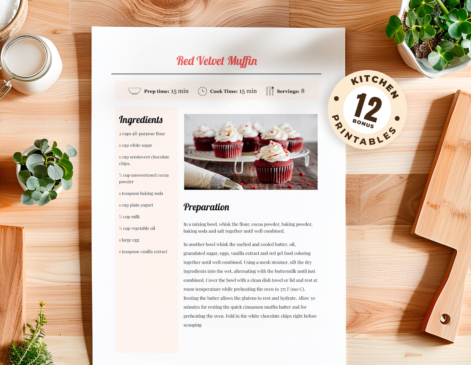 Editable Recipe With MS Word, Google Docs, and Canva Recipe Template ...