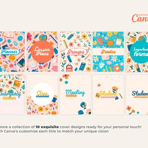 Classroom Binder Covers and Spines, Editable Groovy Retro Teacher ...