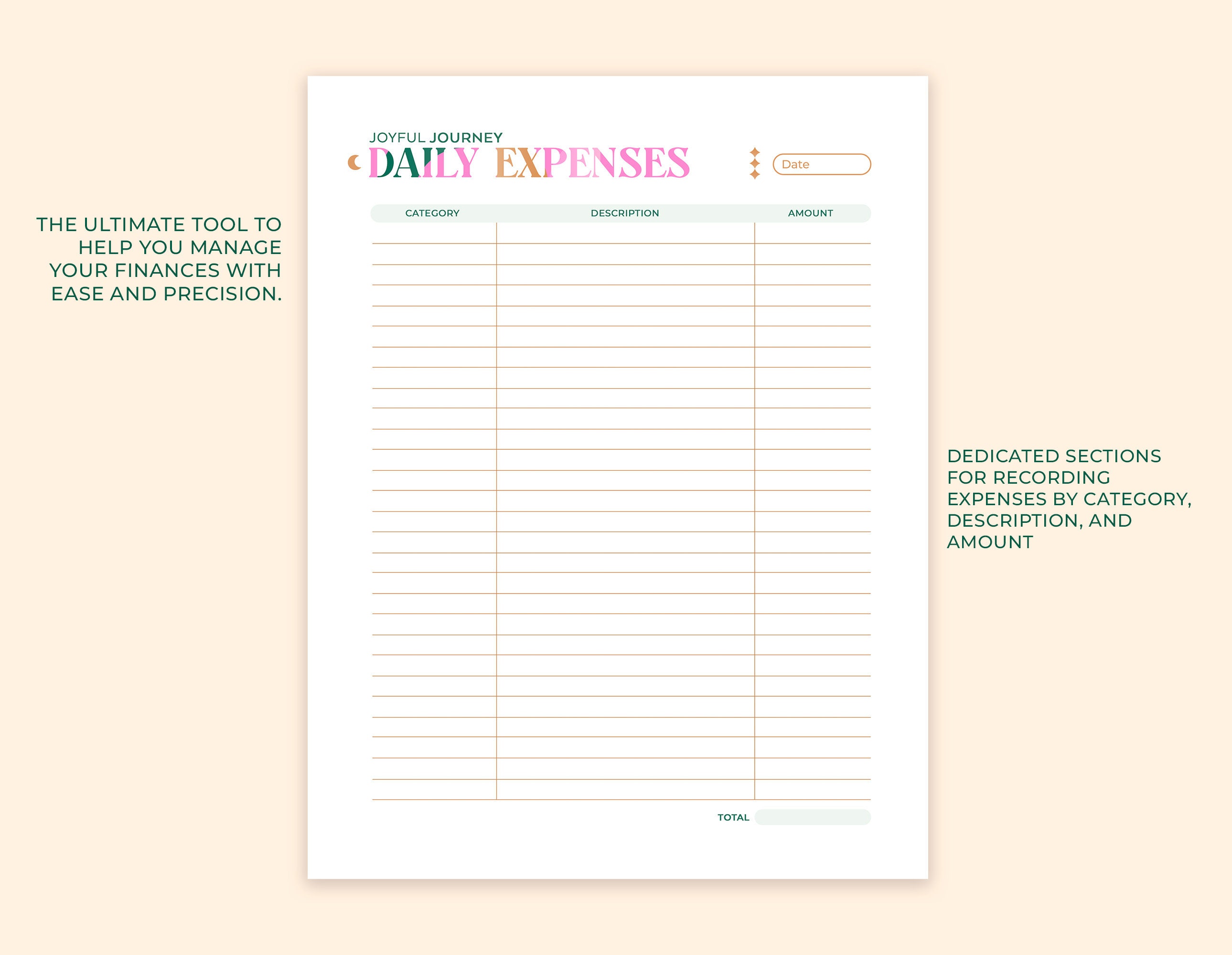 Daily Expenses Tracker Joyful Journey, Spending Tracker, Budget Tracker ...