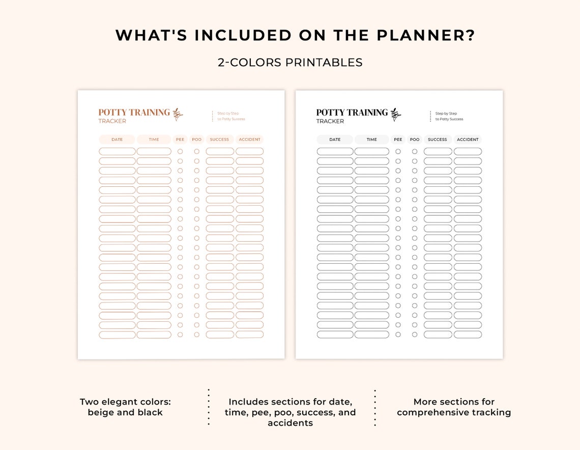 Potty Training Tracker Printable | Toilet Training Tracker, Potty ...