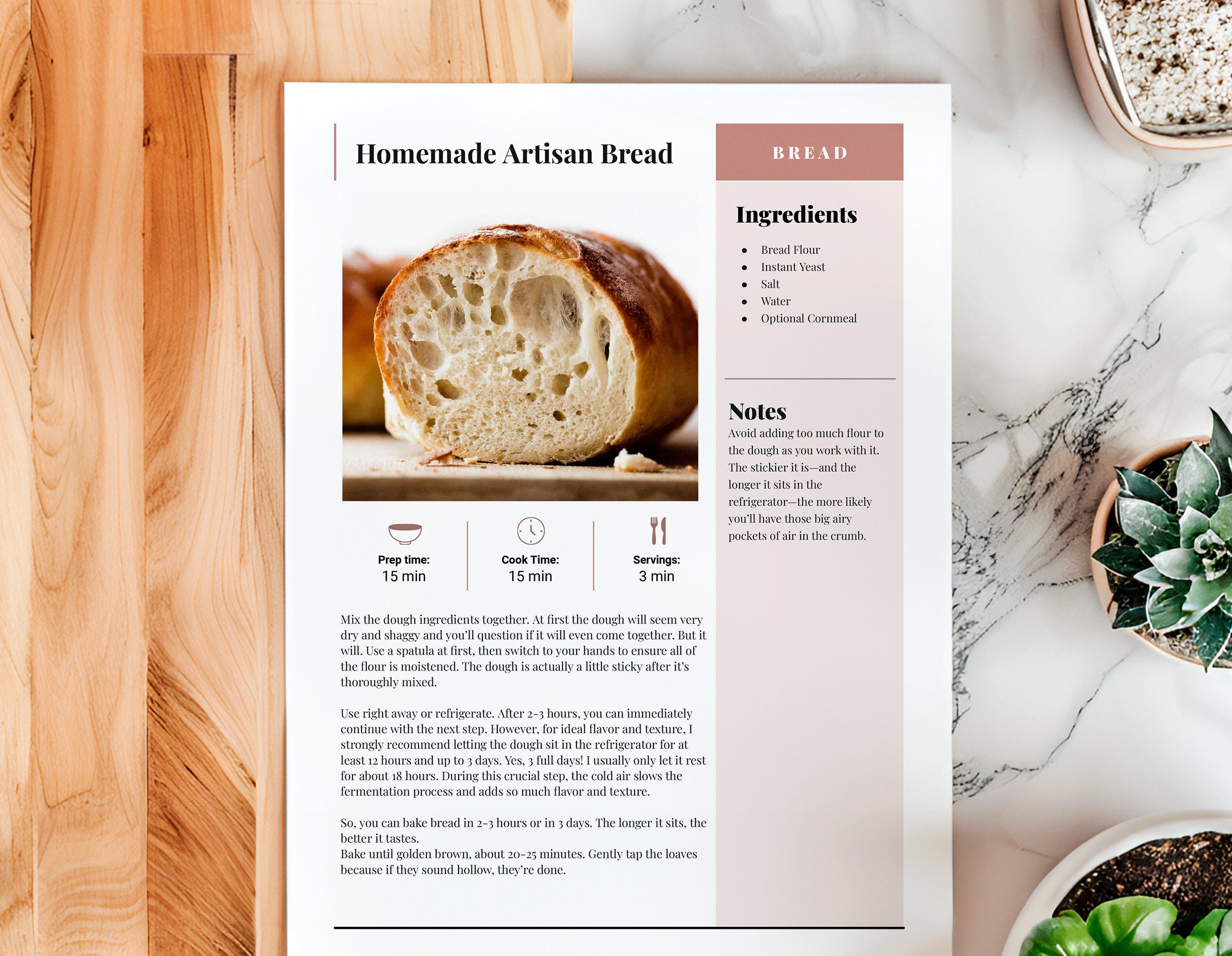 Editable Recipe With MS Word, Google Docs, and Canva Recipe Template ...