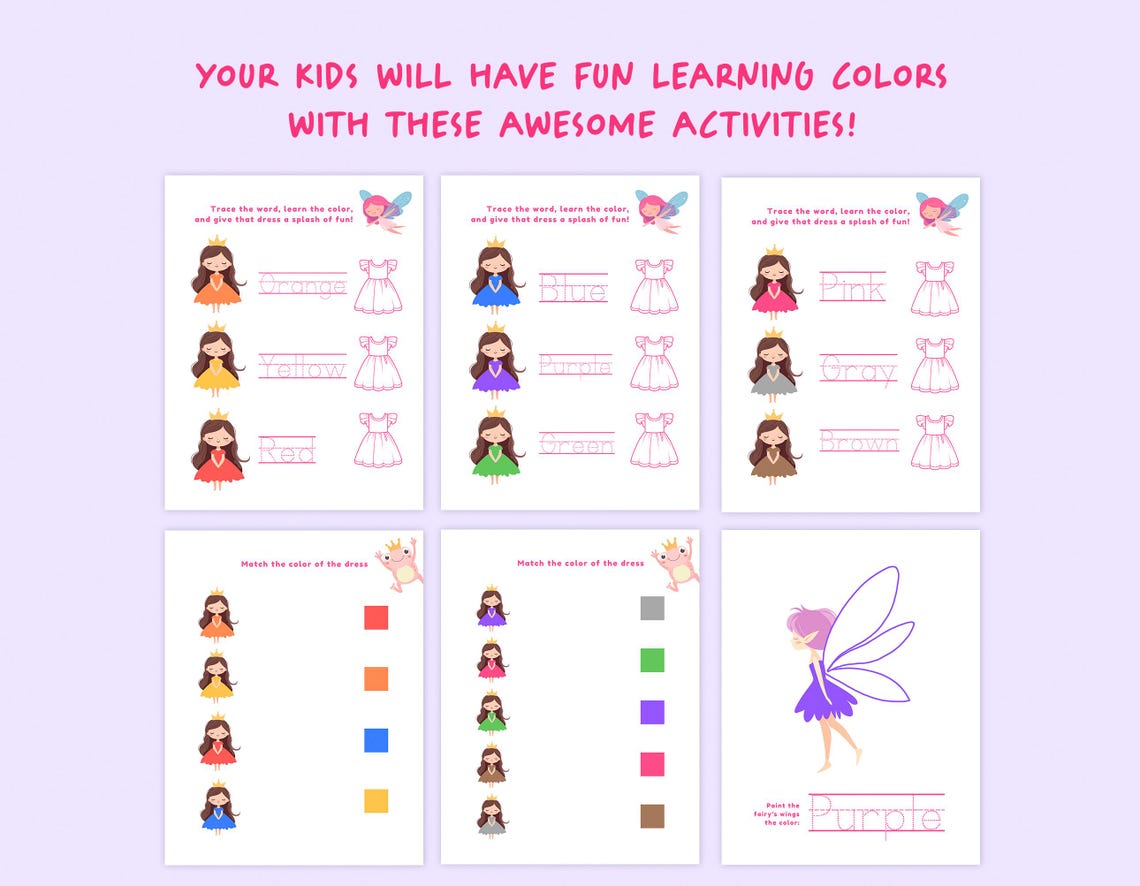 Princess Unicorn Busy Book: Tracing, Coloring, Learning Printable PDF ...