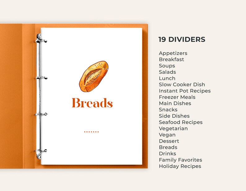 Bread Recipe Binder Cover: Canva Template and PDF (digital Download) - Etsy