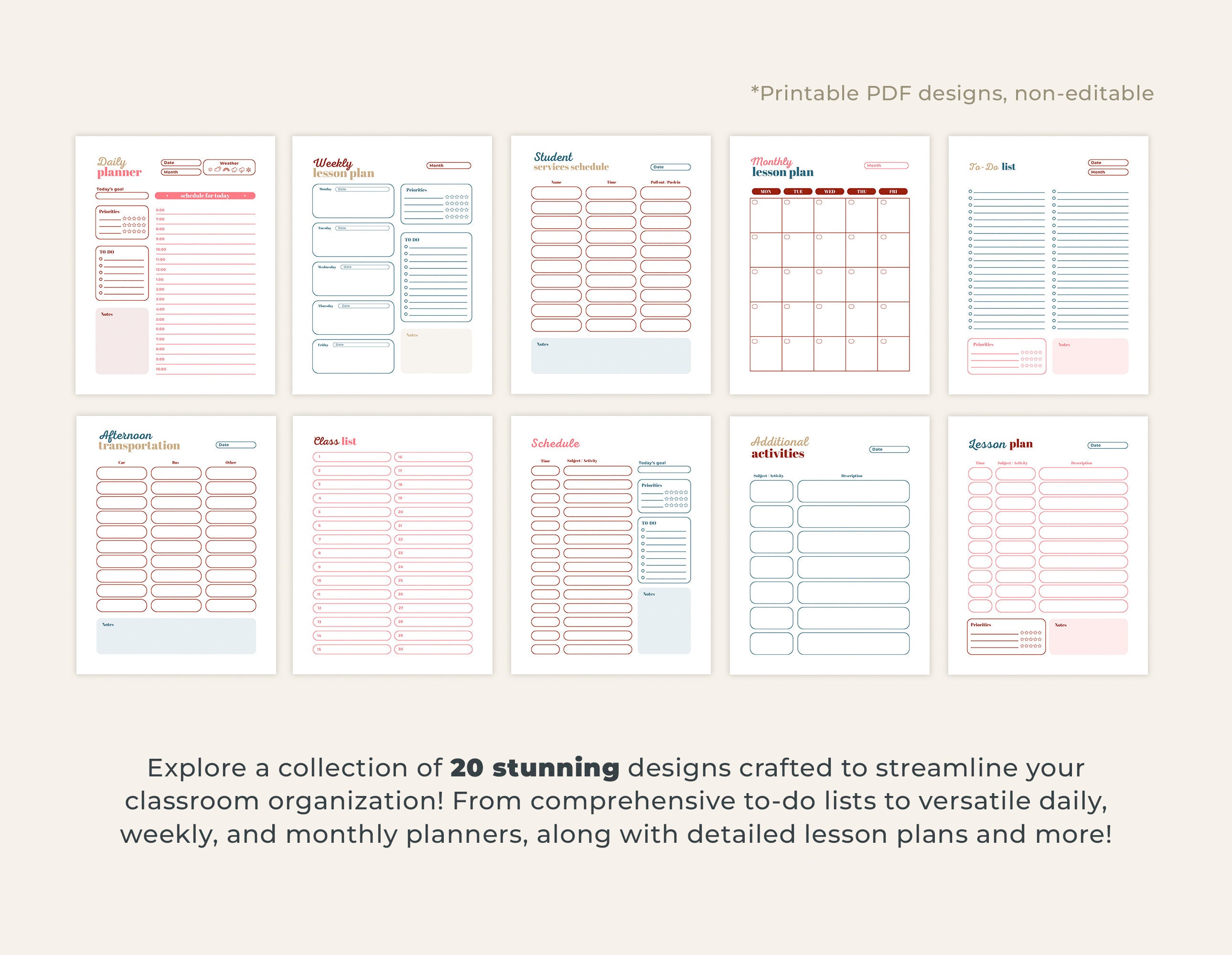 Classroom Binder Covers and Spines, Editable Minimal Flowers Teacher ...