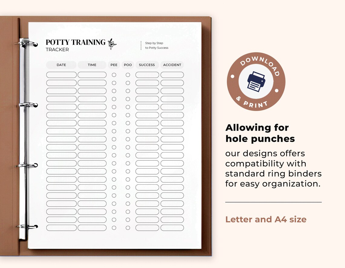 Potty Training Tracker Printable Toilet Training Tracker, Potty ...