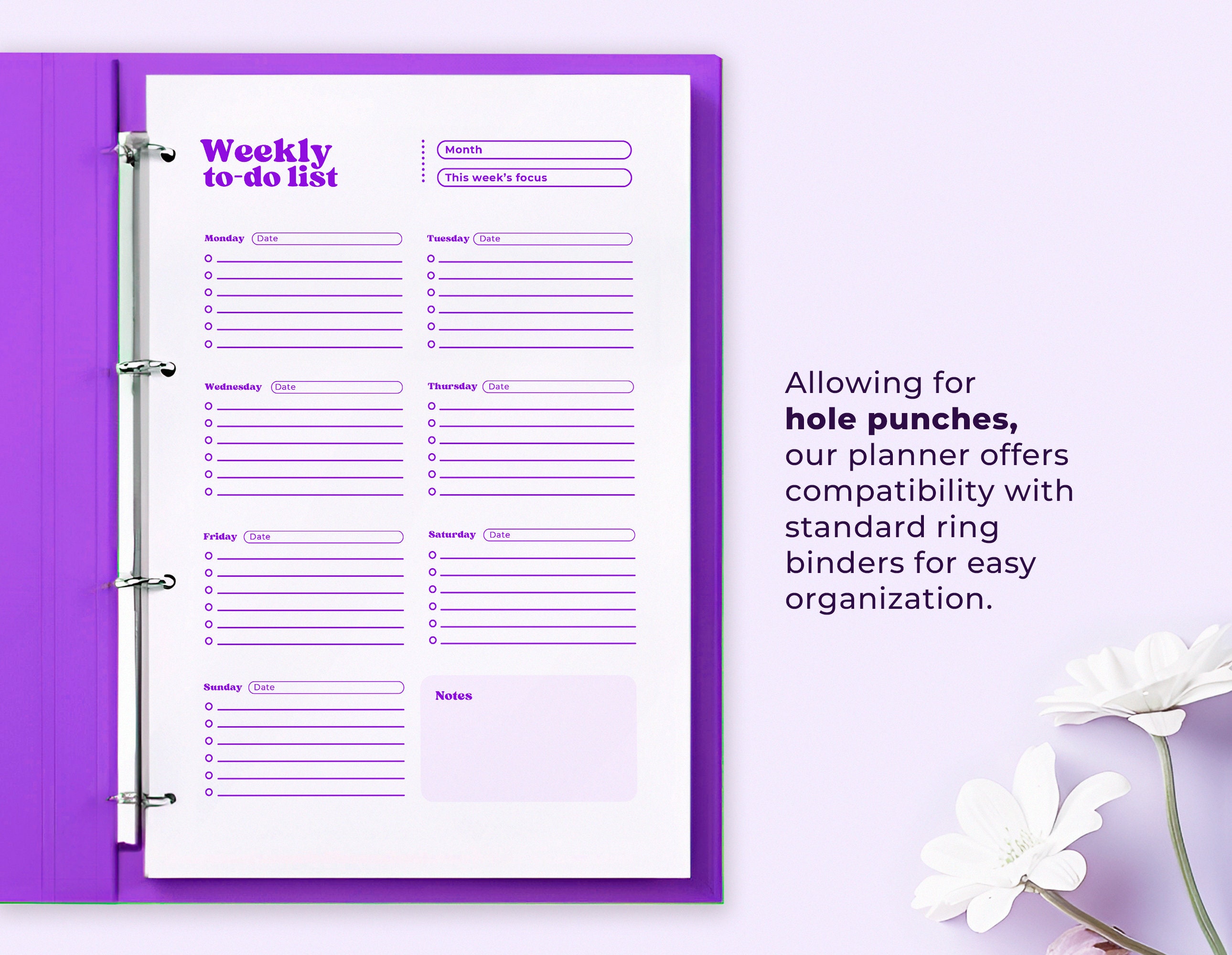 Weekly to Do List the Purple Adventure Undated Planner Task List, Work ...