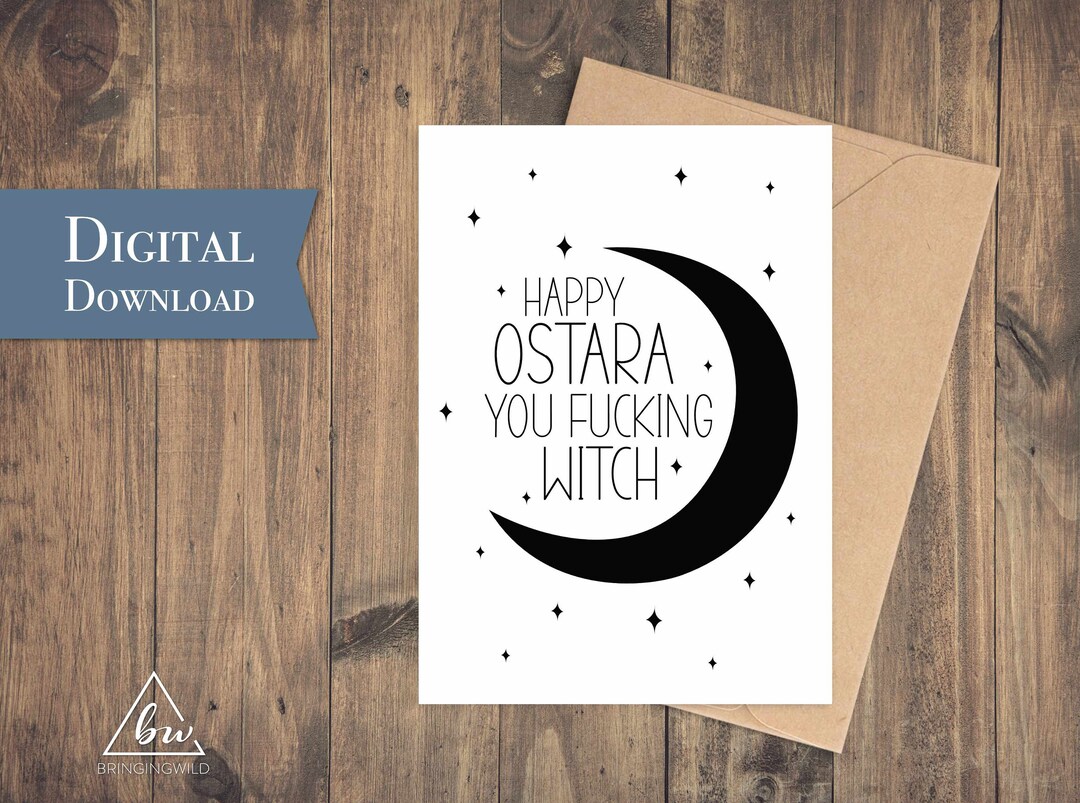 Funny Printable Ostara Greeting Card | Pagan/wiccan Greeting Card Spring Equinox - Digital ...