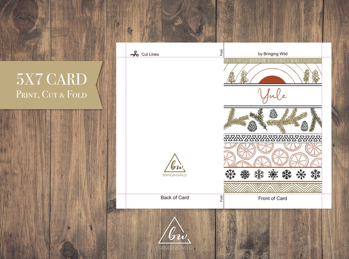 Yule Printable Greeting Card | Pagan Greeting Card } Yultide Holiday ...