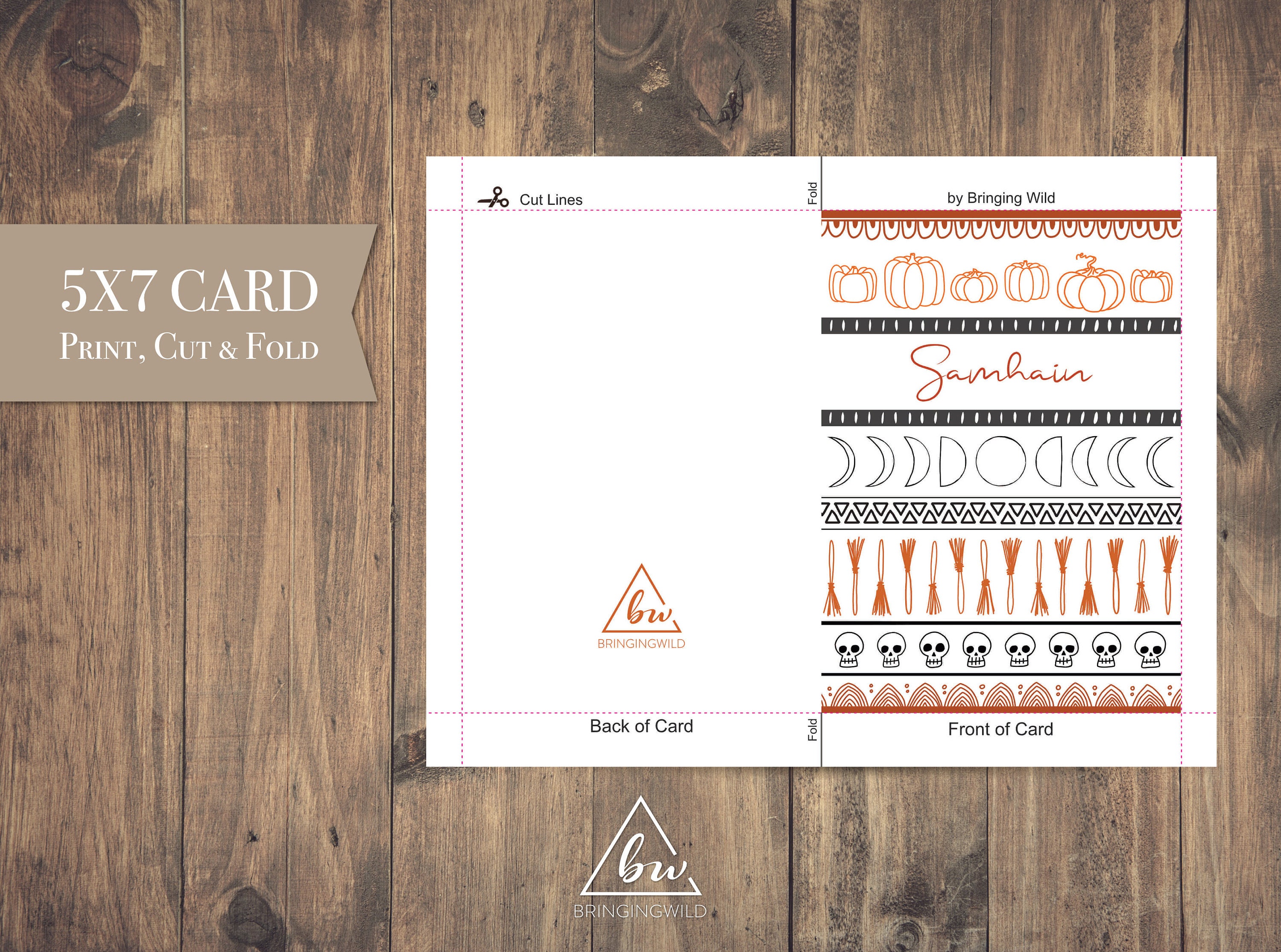 Samhain Printable Greeting Card Pagan Greeting Card Samhain Halloween ...