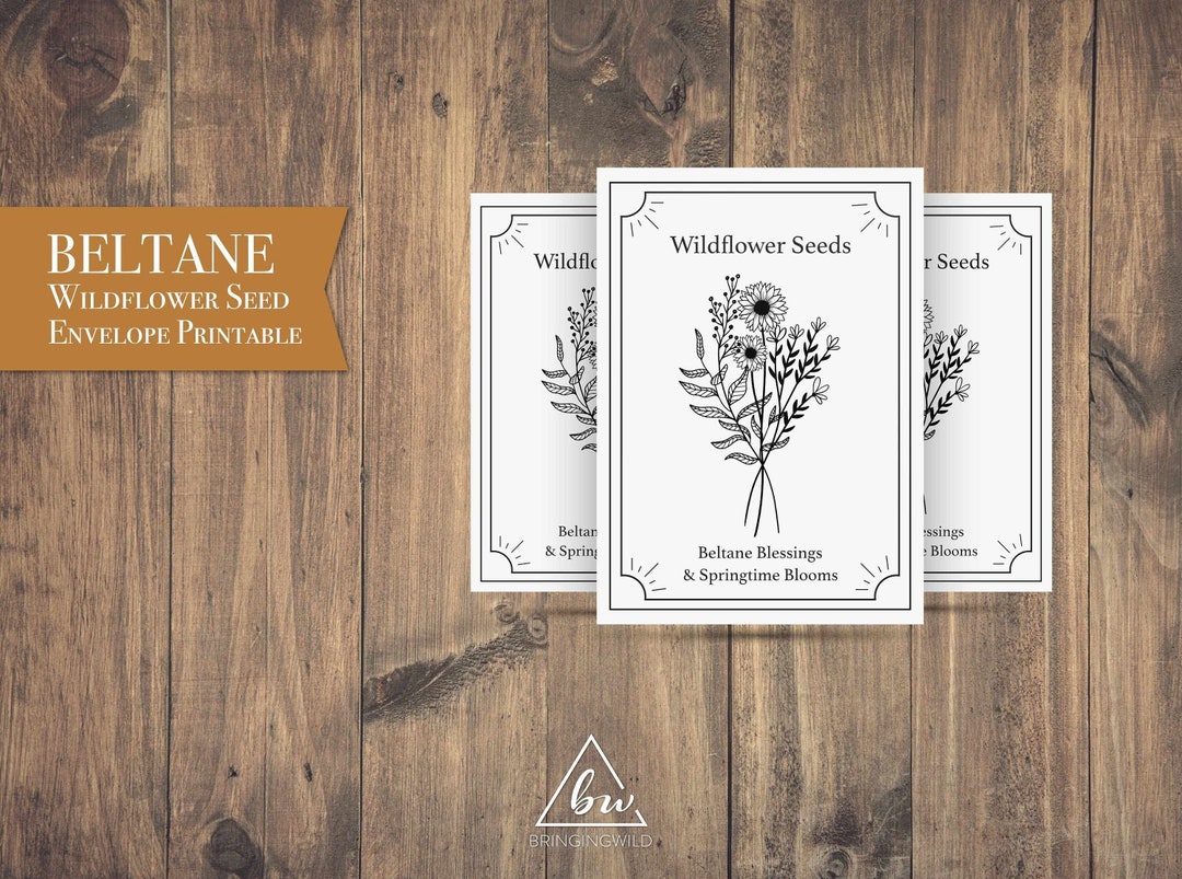 Beltane Printable Wildflower Seed Envelope - Perfect for Gifts, Altar ...