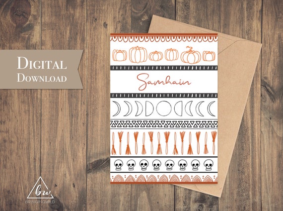 Samhain Printable Greeting Card Pagan Greeting Card Samhain | Etsy