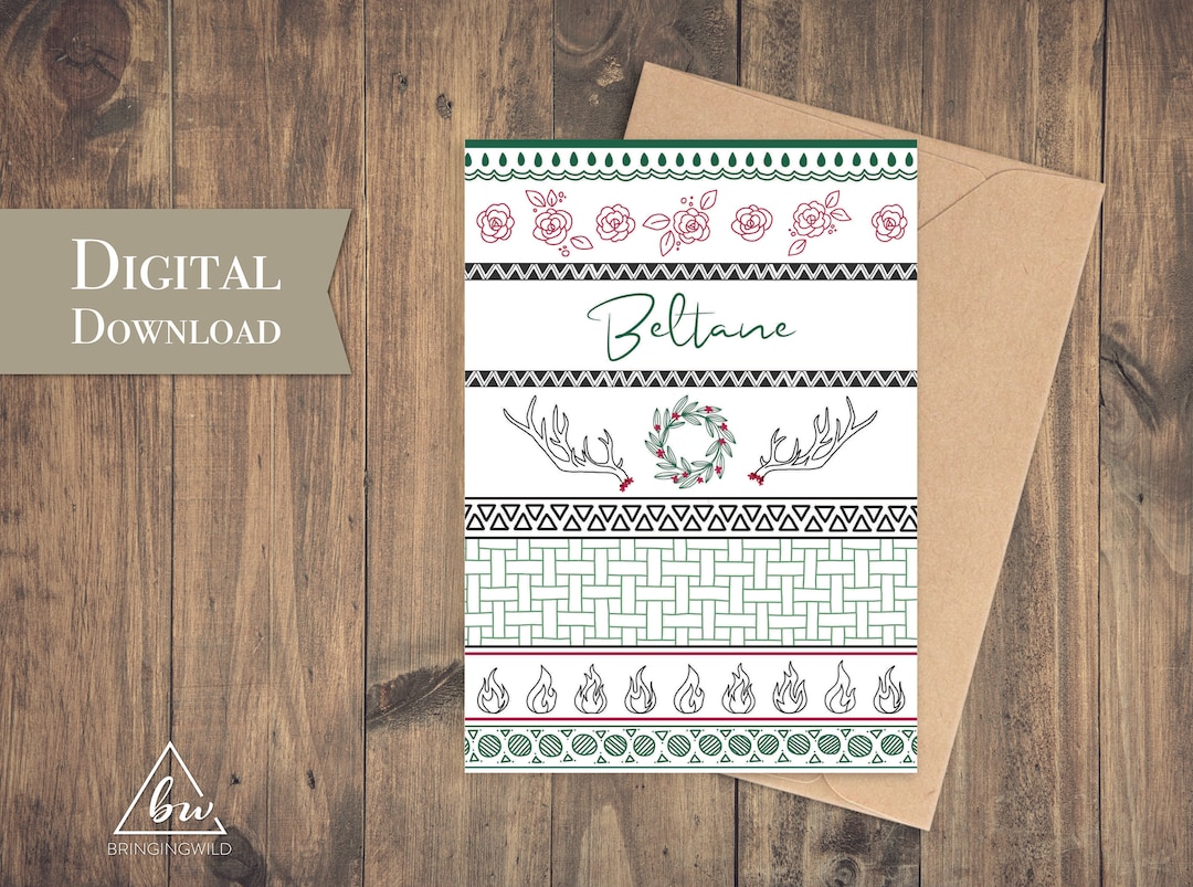 Printable Beltane Greeting Card | Pagan Greeting Card Beltane - Digital ...