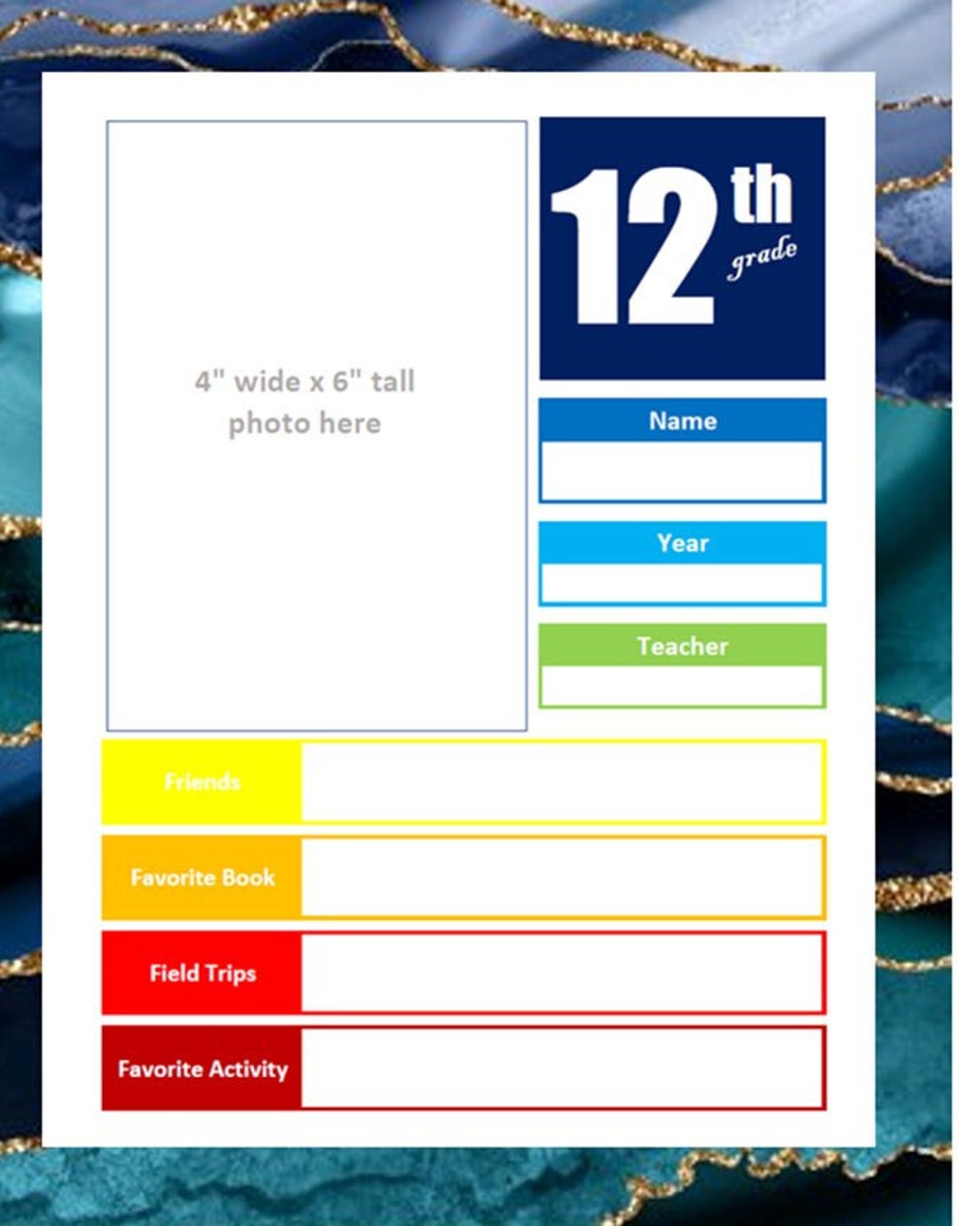 School Memory Page - Etsy