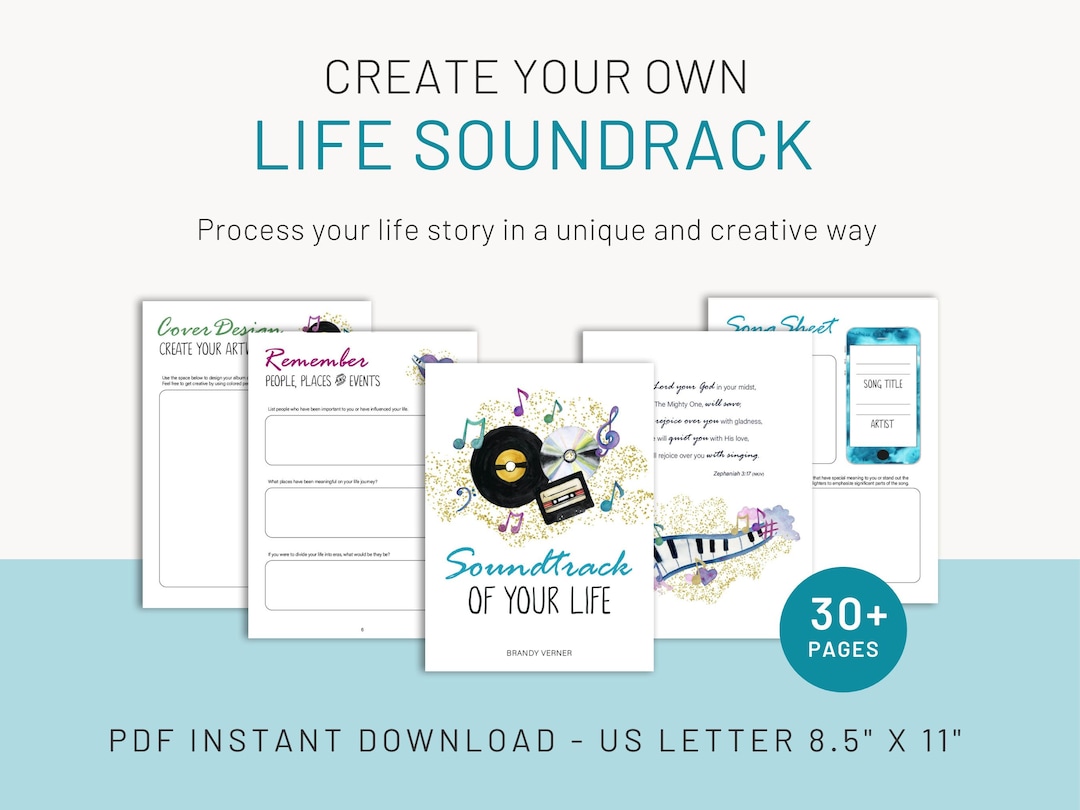 Create Your Life Soundtrack - Printable Workbook - Music Playlist PDF ...