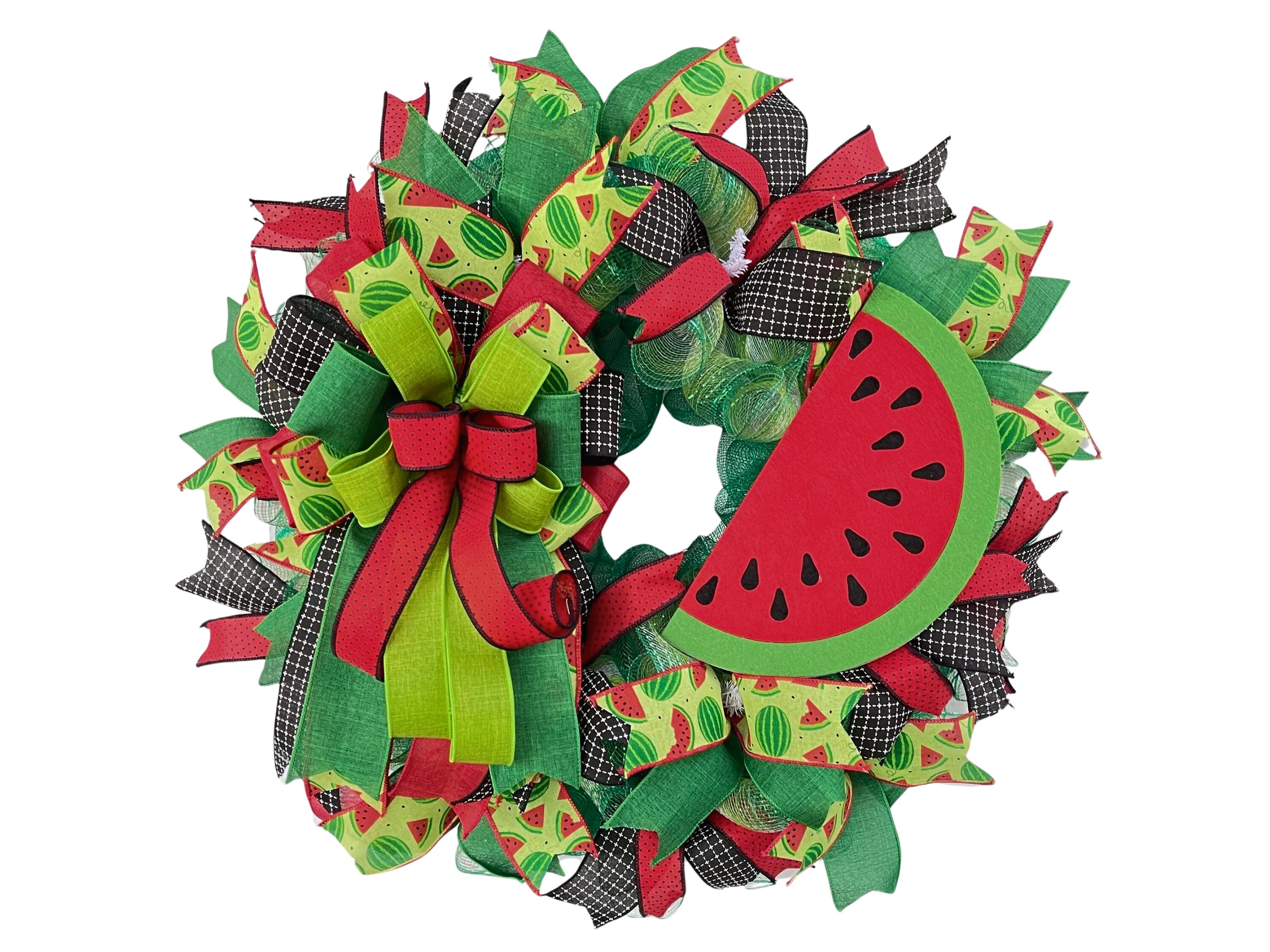 Watermelon Summer Wreath - Fruit Themed Front Door Decor, Handmade ...