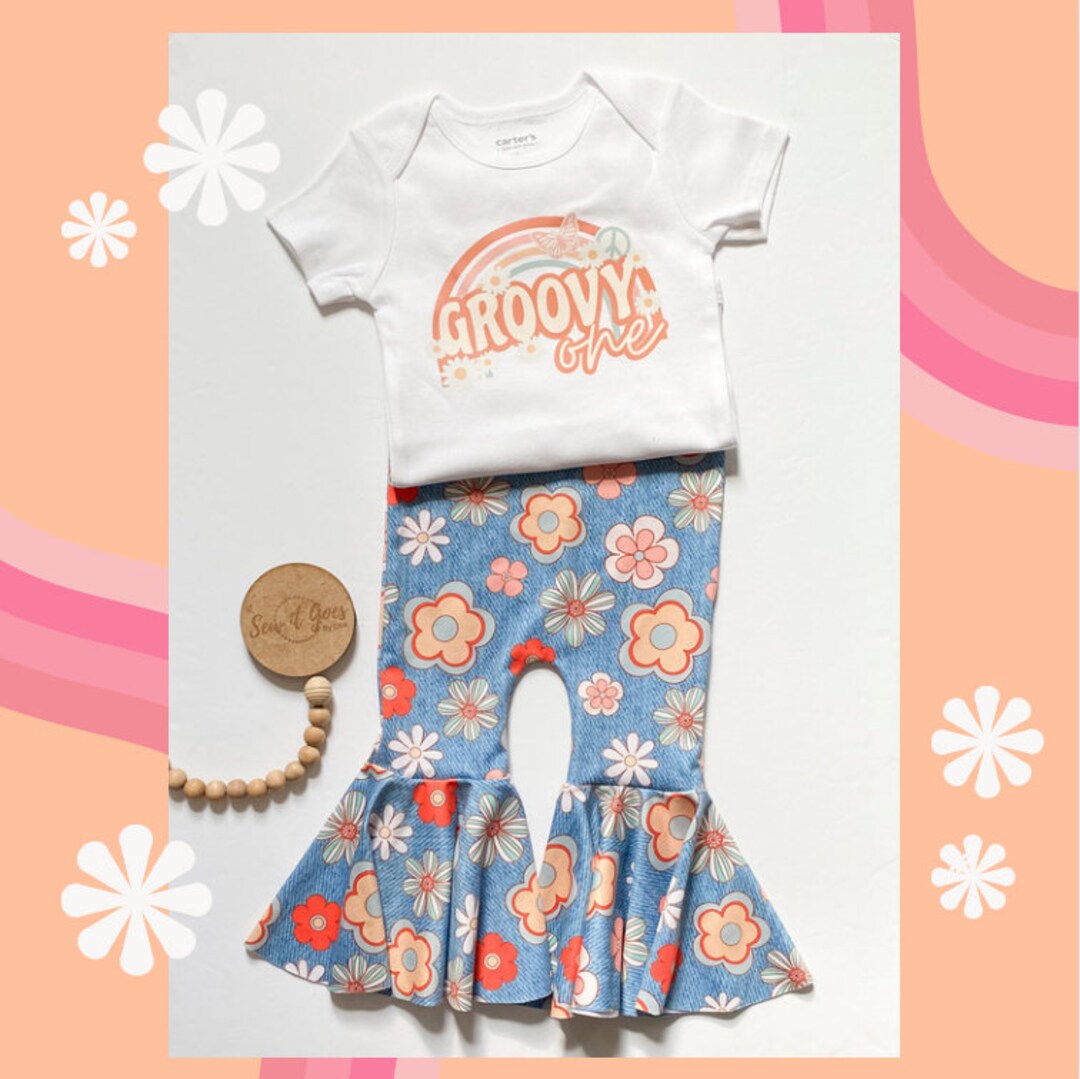FIRST BIRTHDAY OUTFIT, Groovy One First Birthday Bodysuit and Bell ...