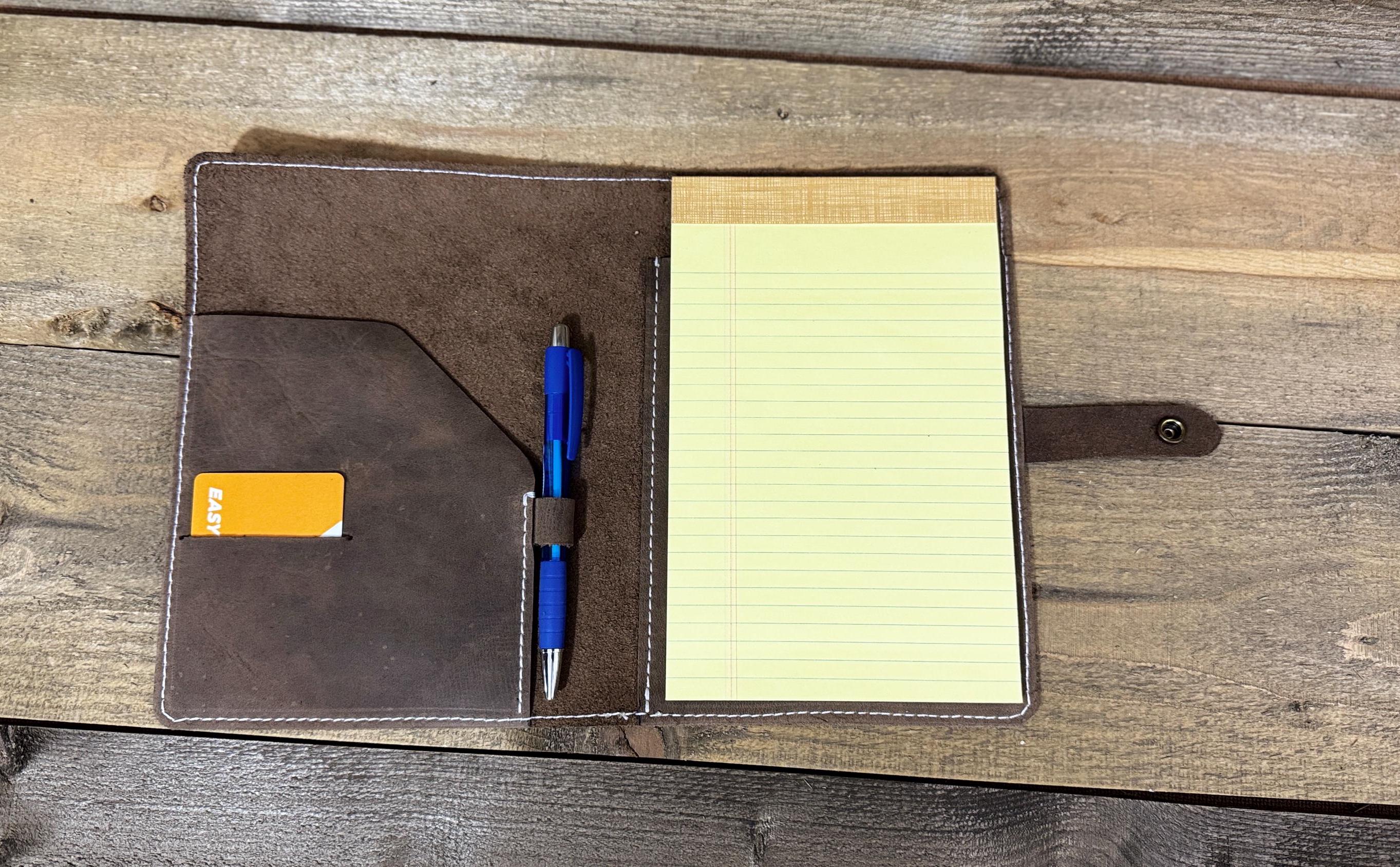 Personalized Leather Notebook Cover Journal Holder 5x8 Legal Pad Cover ...