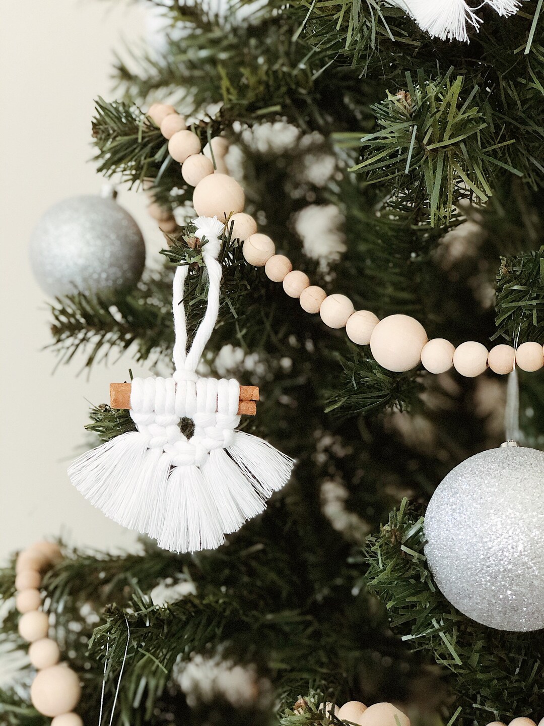 LONG Wood Bead Garland | Christmas Tree Garland | Boho Home Decor - Etsy
