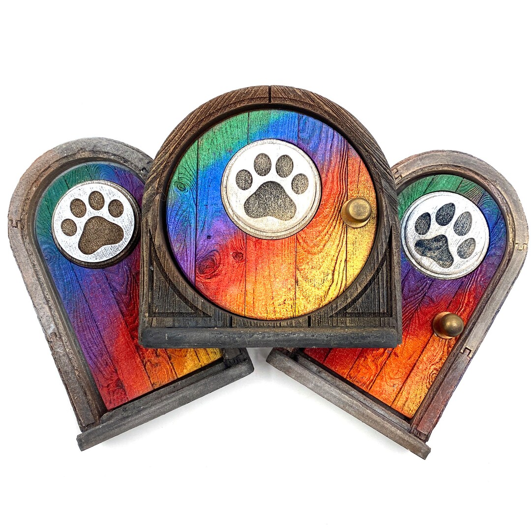 Rainbow Paw Print Pixie Doors - Etsy Hong Kong