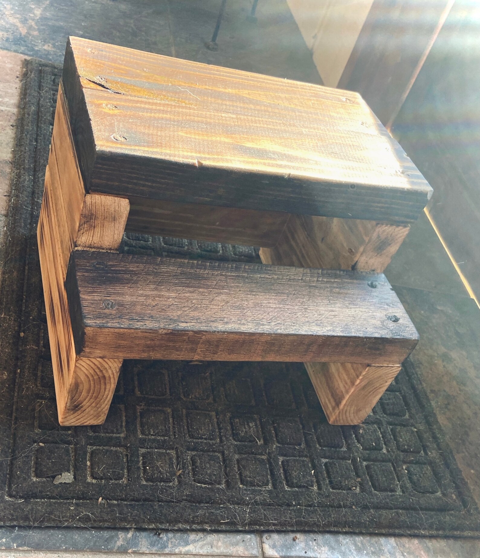 Handmade Distressed Rustic Solid Wood Step Stool Farmhouse | Etsy