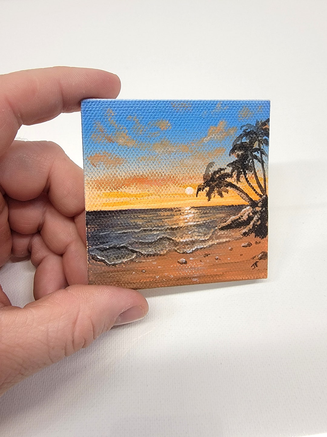 Original Miniature Acrylic Painting With Easel, Artwork for Small-scale ...