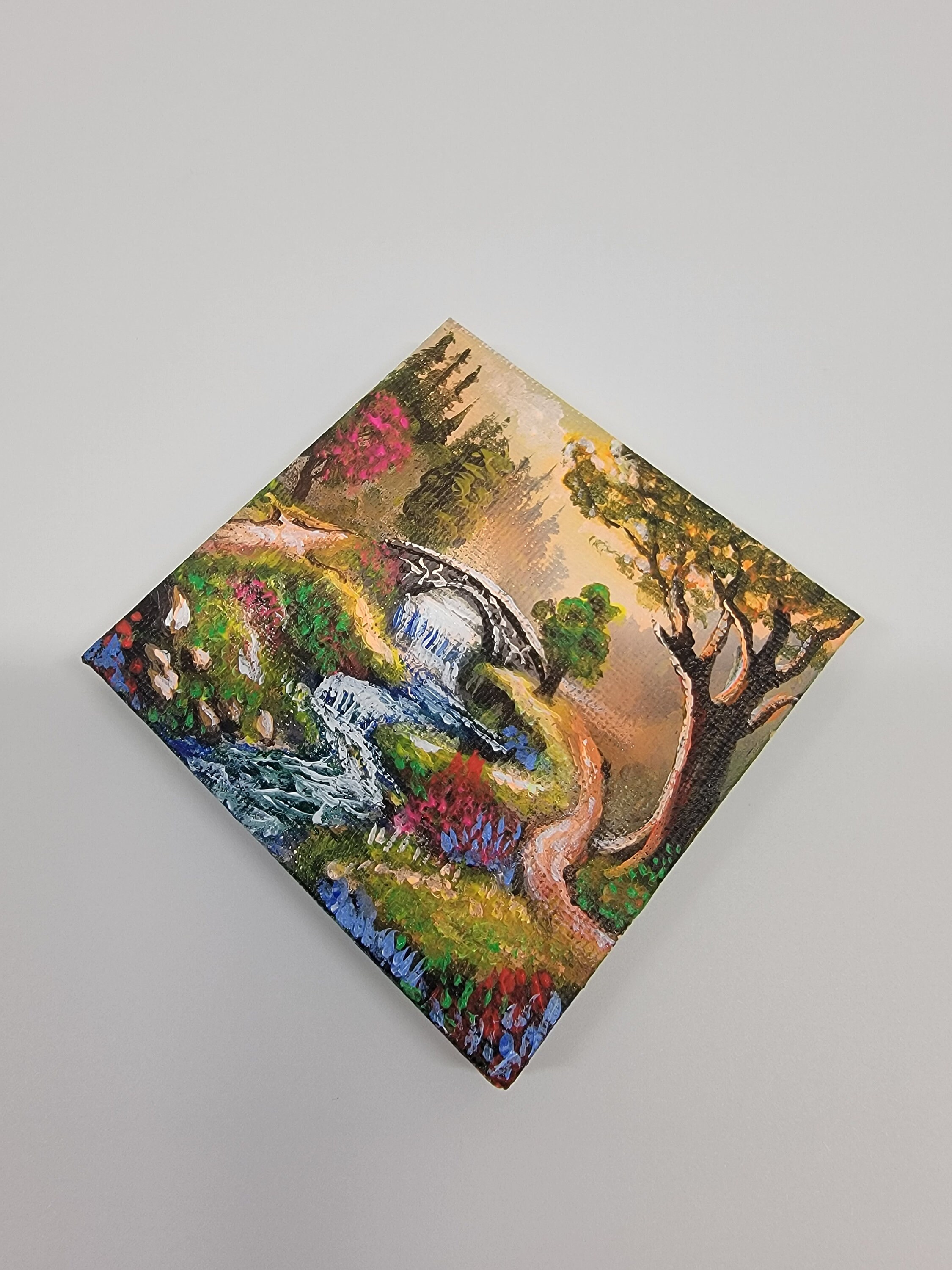 Original Miniature Acrylic Painting With Easel, Artwork for Small-scale ...