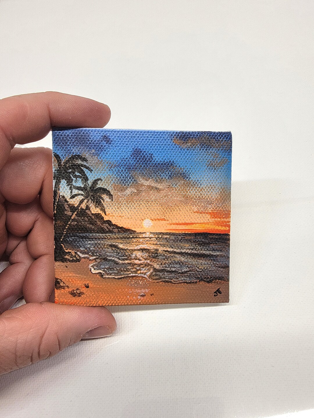 Original Miniature Acrylic Painting With Easel, Artwork for Small-scale ...