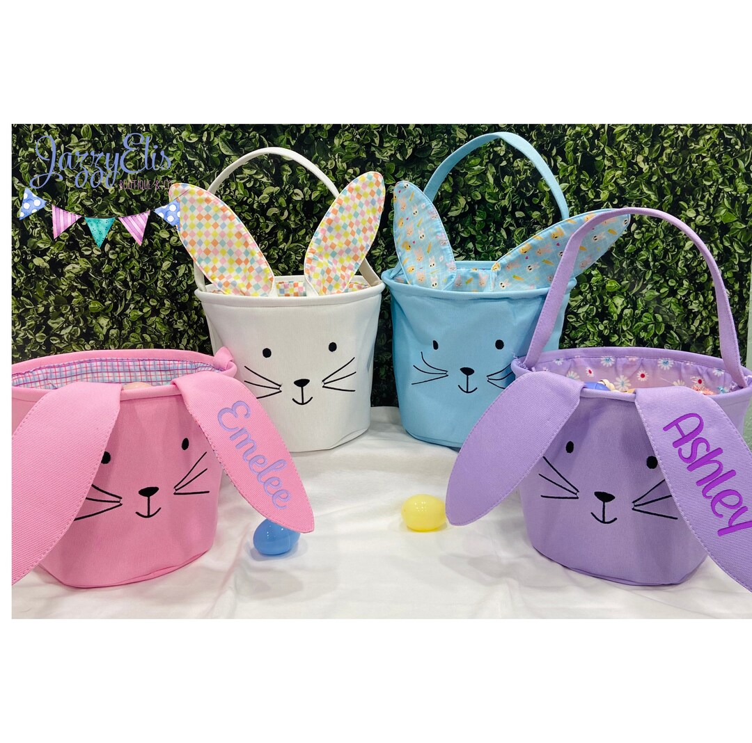 Easter Gift / Children Personalized Baskets/ Custom Canvas Bags/ Easter ...