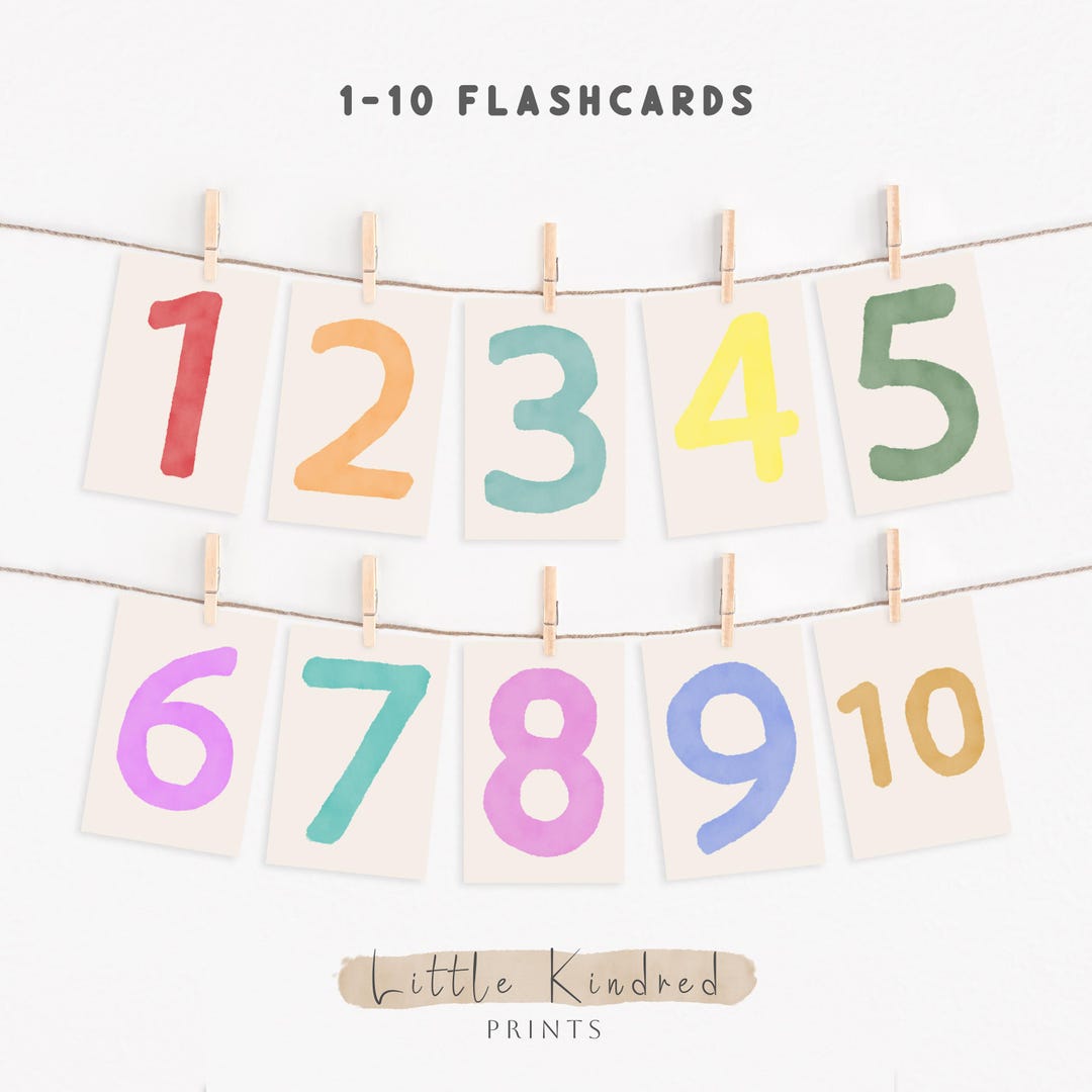 1-10 Flashcards Bundle Montessori Learning Materials Toddler Learning ...