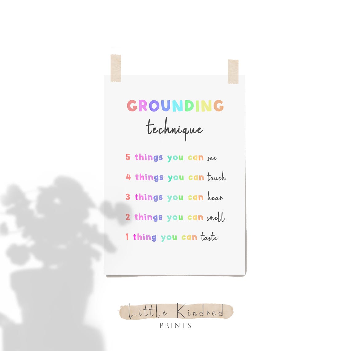 Grounding Technique Poster, Montessori Classroom Decor, Therapy Office ...