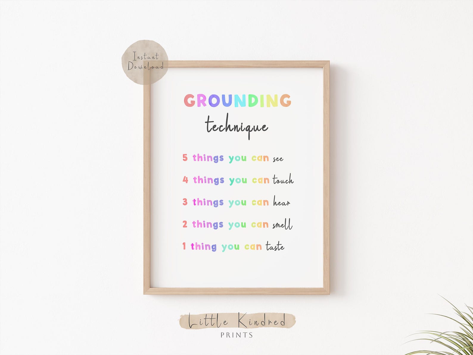 Grounding Technique Poster, Montessori Classroom Decor, Therapy Office ...