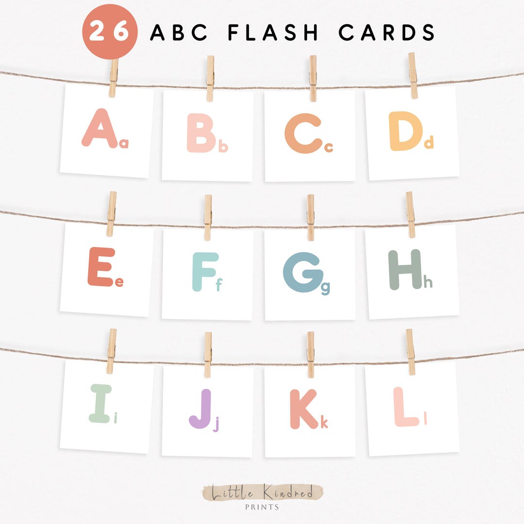26 Alphabet Flash Cards Rainbow ABC Flash Cards for Kids Rainbow ...