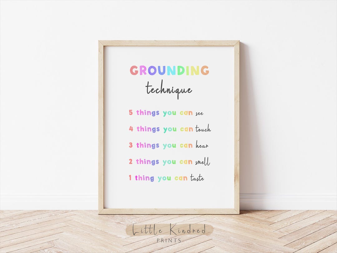 Grounding Technique Poster, Montessori Classroom Decor, Therapy Office ...