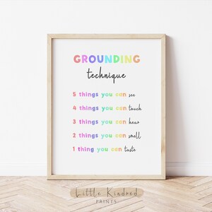 Grounding Technique Poster, Montessori Classroom Decor, Therapy Office ...