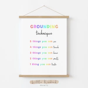 Grounding Technique Poster, Montessori Classroom Decor, Therapy Office ...