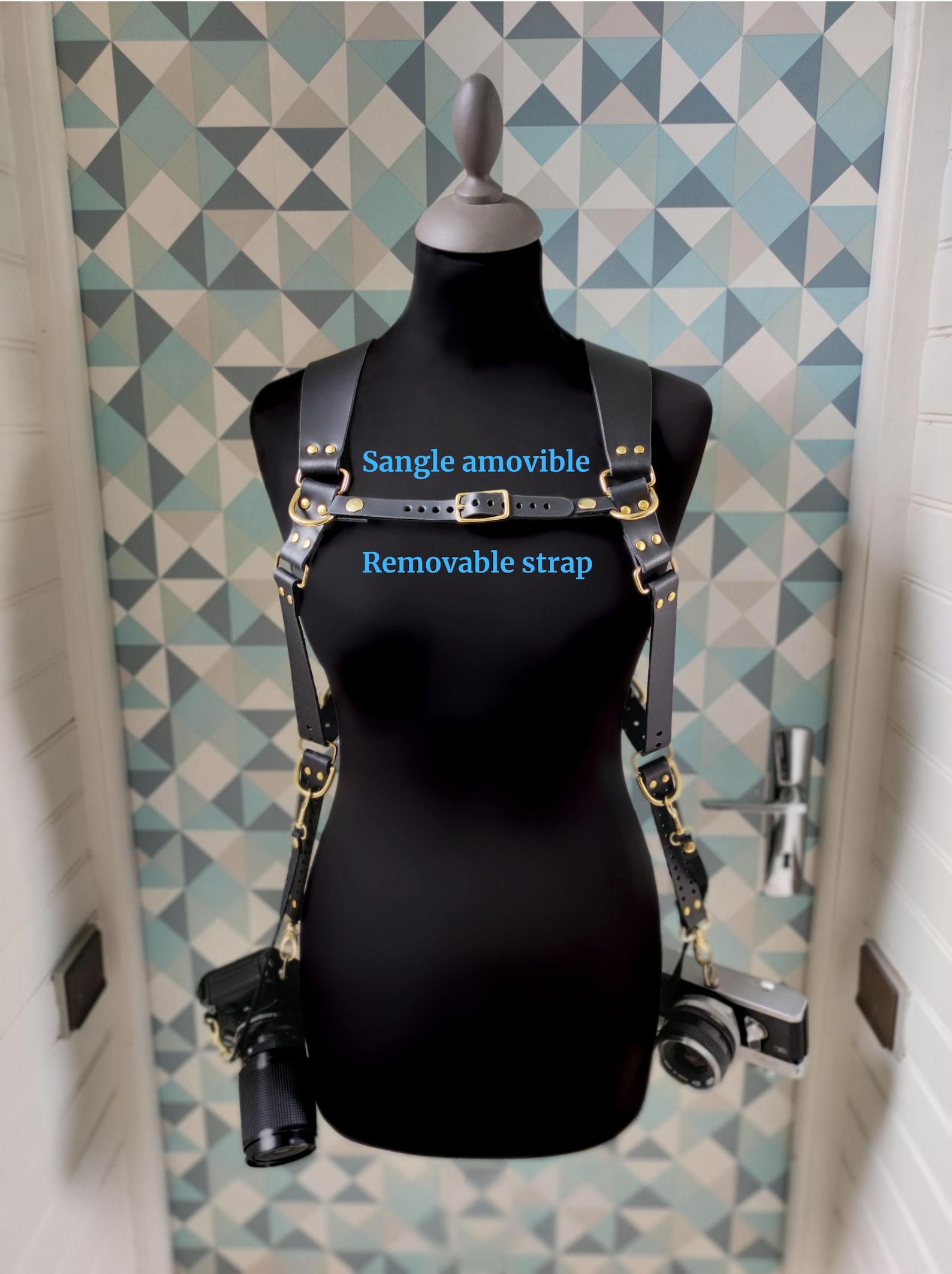 Leather Photographer Harness, Harness for Dual Cameras, Camera Strap ...