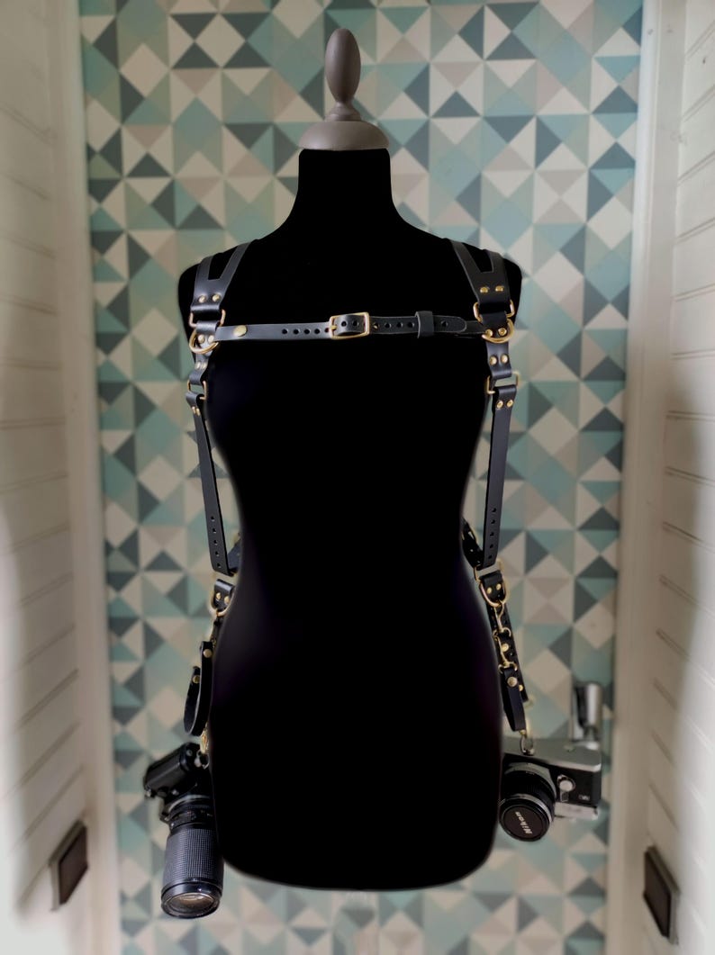 Leather Photographer Harness, Harness for Dual Cameras, Camera Strap ...