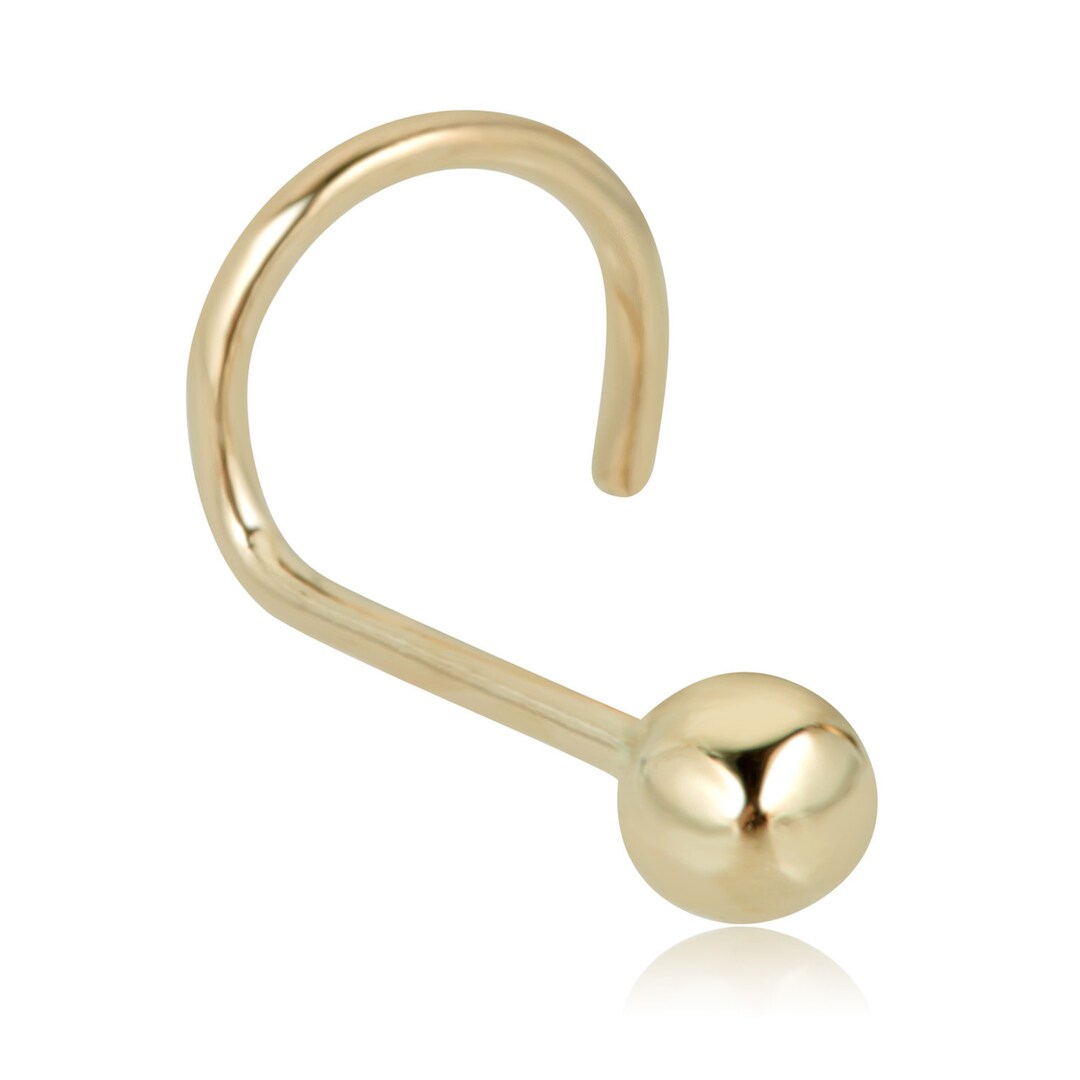 14K Gold 2mm Ball Nose Ring Body Jewelry - 022 Gauge - Etsy