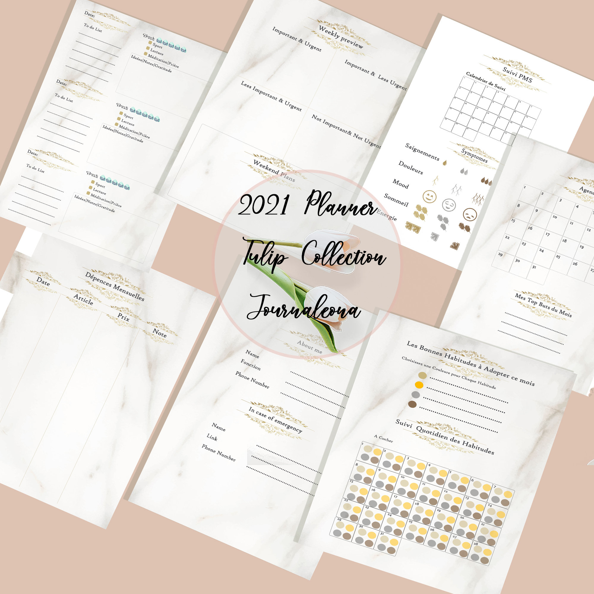Printable Planner 2021 Agenda Imprimable - Etsy