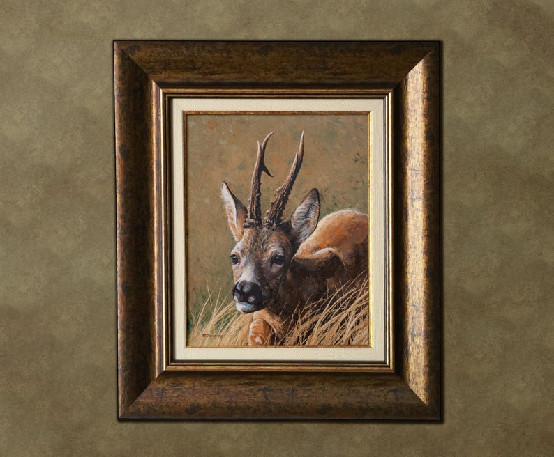 Portrait of a Buck - Original Oil Painting by Michael Nowakowski, Size ...